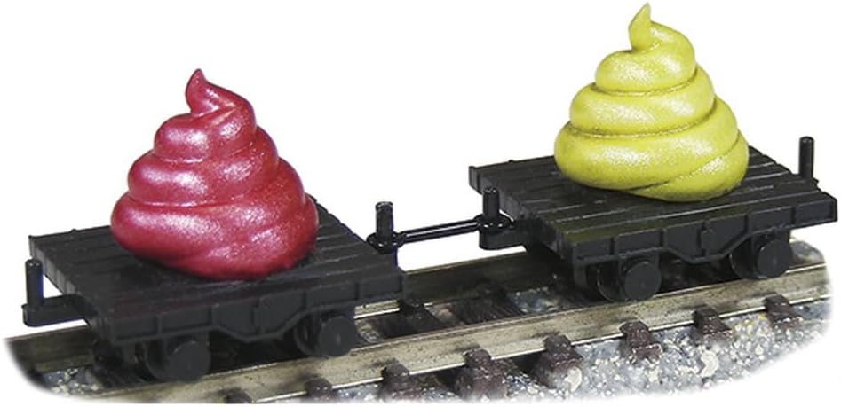 TGW JT-07 N Gauge Joke Train Series Trolley (Red & Yellow Poop Trolley ...