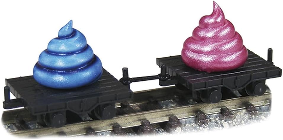 TGW JT-08 N Gauge Joke Train Series Trolley (Blue & Pink Poop Trolley ...