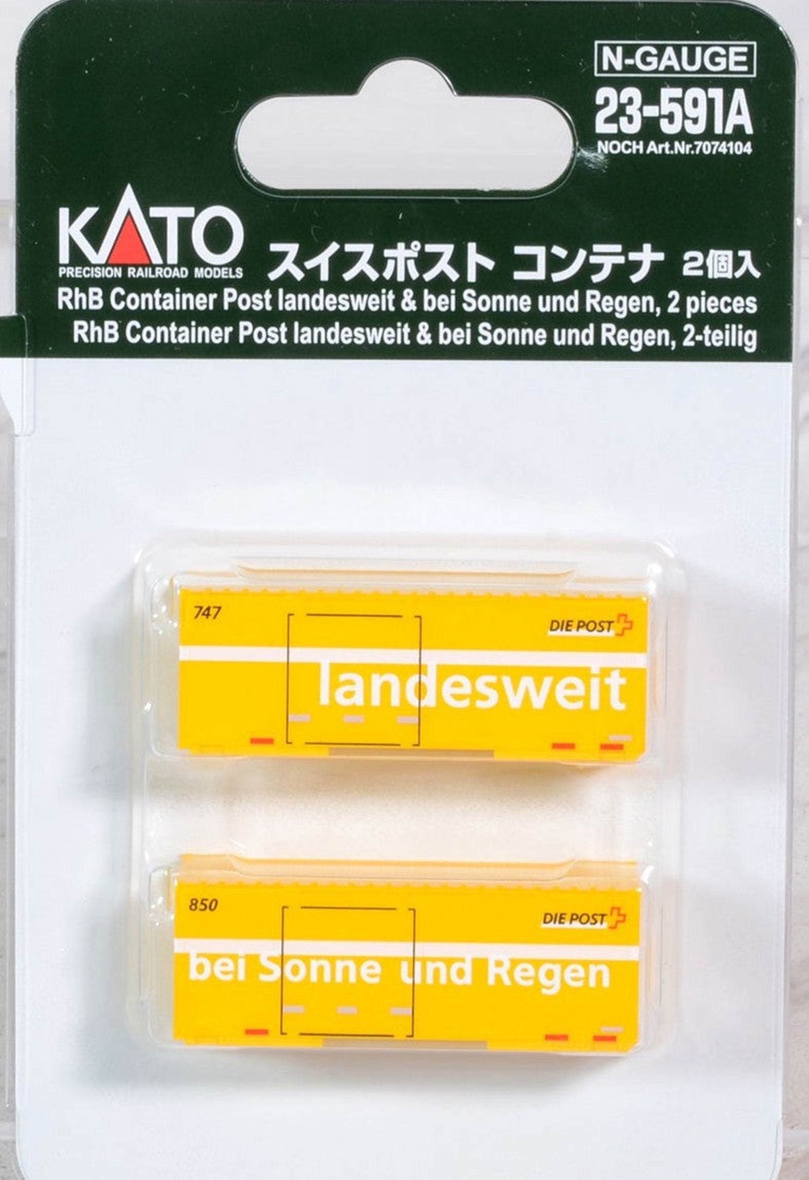 Banzai Hobby - KATO 23-591A Swiss Post Container (2 Pieces) – BanzaiHobby